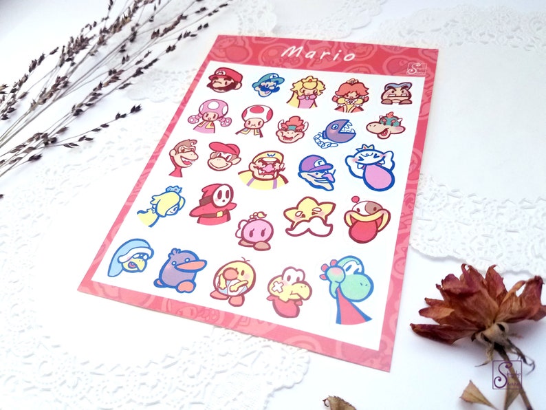 Mario Hand-made Stickers for Nerds | Etsy