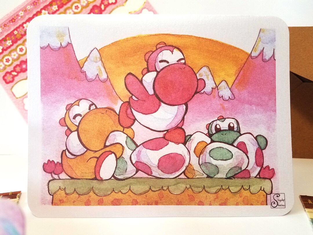 Yoshi Eggs, Mario Easter/spring - Cards for Nerds - Etsy