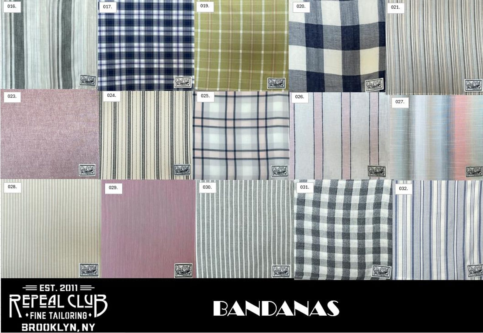 Repeal Club Bandana 022: Blue & White Seersucker Gauze - Etsy