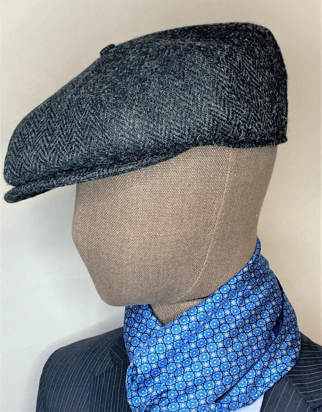 Indigo Harris Tweed, Belfast Newsboy Cap - Etsy