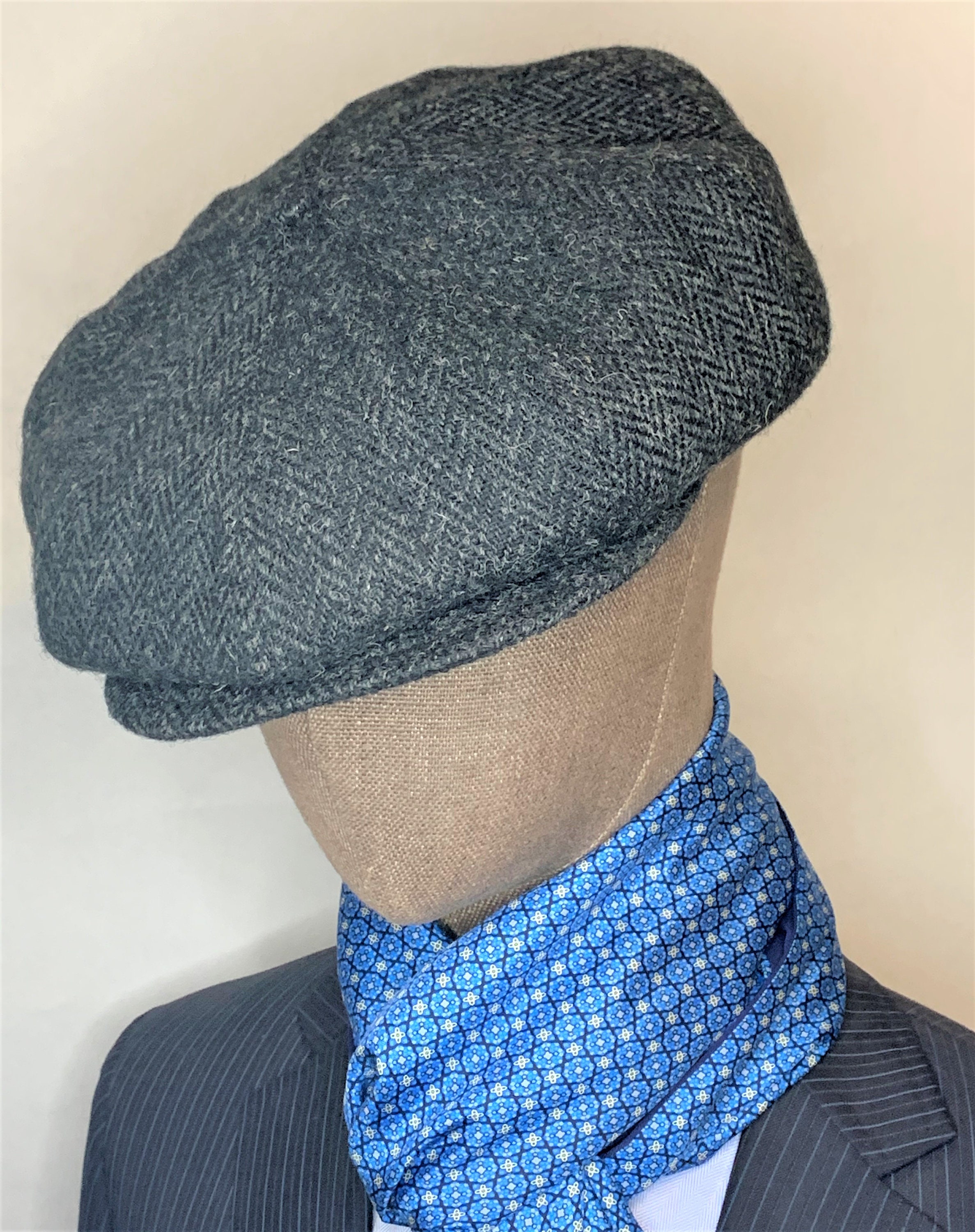 Indigo Harris Tweed, Belfast Newsboy Cap - Etsy