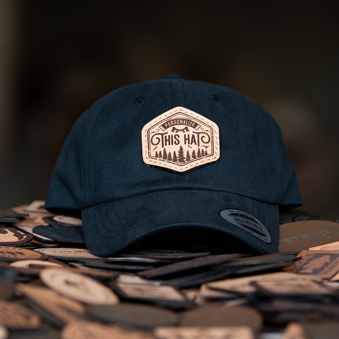12 Custom "dad Cap" Leather Patch Hats, Company Logo, or Personal ...