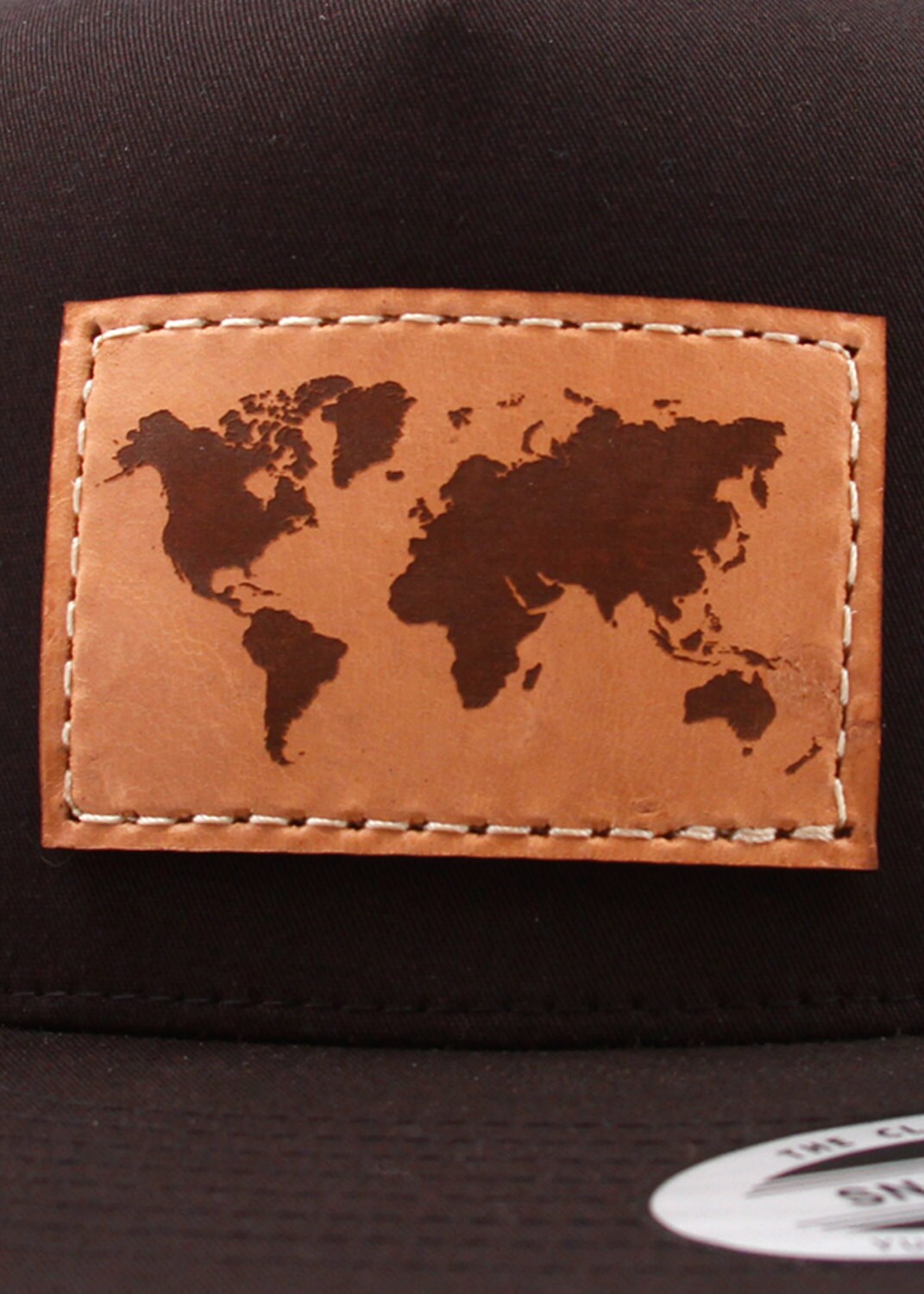 World Authentic Leather Patch 5-panel Snapback - Etsy