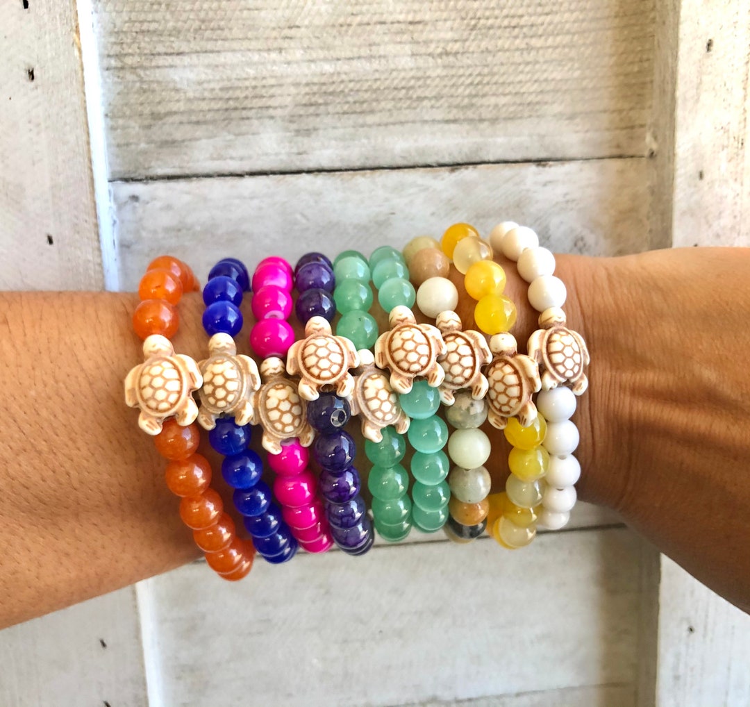 Sea Turtle Bracelets, Turtle Bead Bracelet, Beachy Bracelets, Boho ...