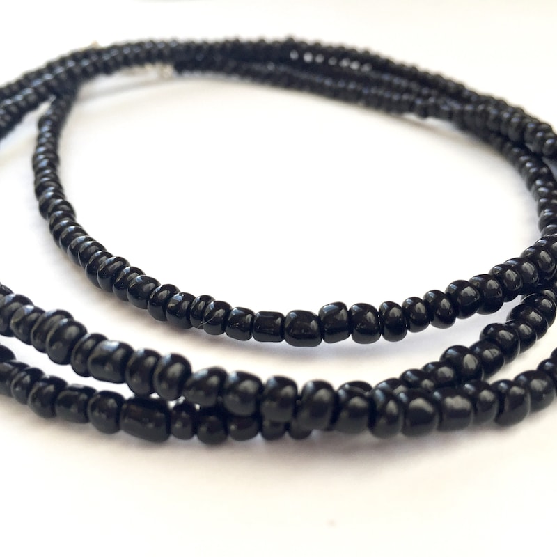 Black Bead Necklace - Etsy