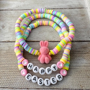 Bunny Bracelet, Easter Name Bracelet for Kids, Custom Name Bracelet ...