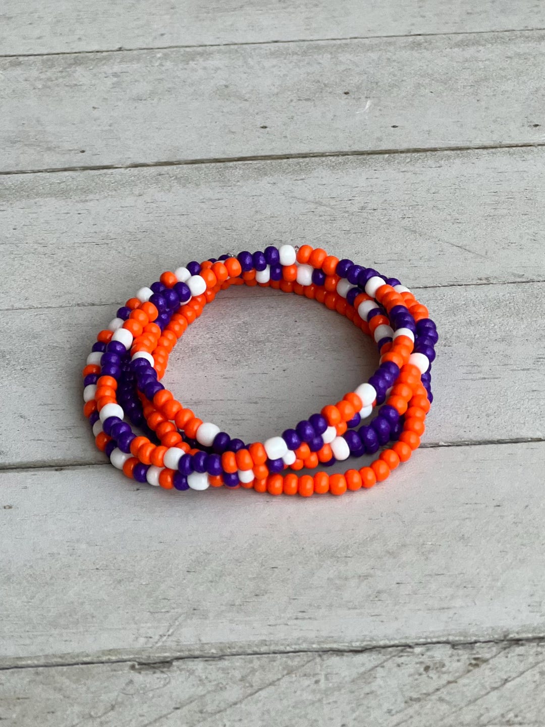Orange and Purple Sports Team Bracelets, Custom School Spirit Bracelets ...