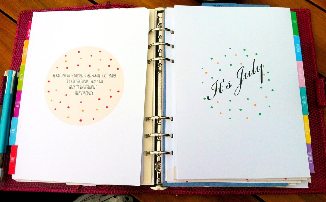 A5 PDF Printable January to December Index Divider Tabs - Etsy
