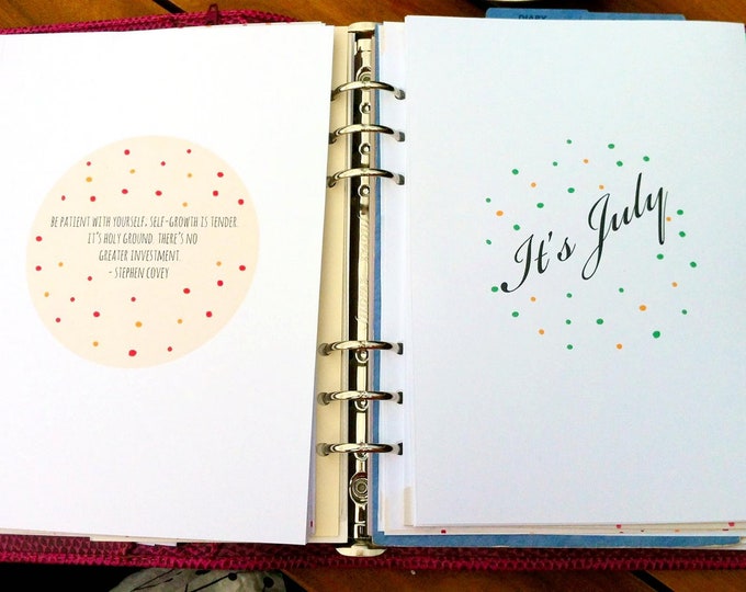 A5 PDF Printable January to December Index Divider Tabs for Filofax ...