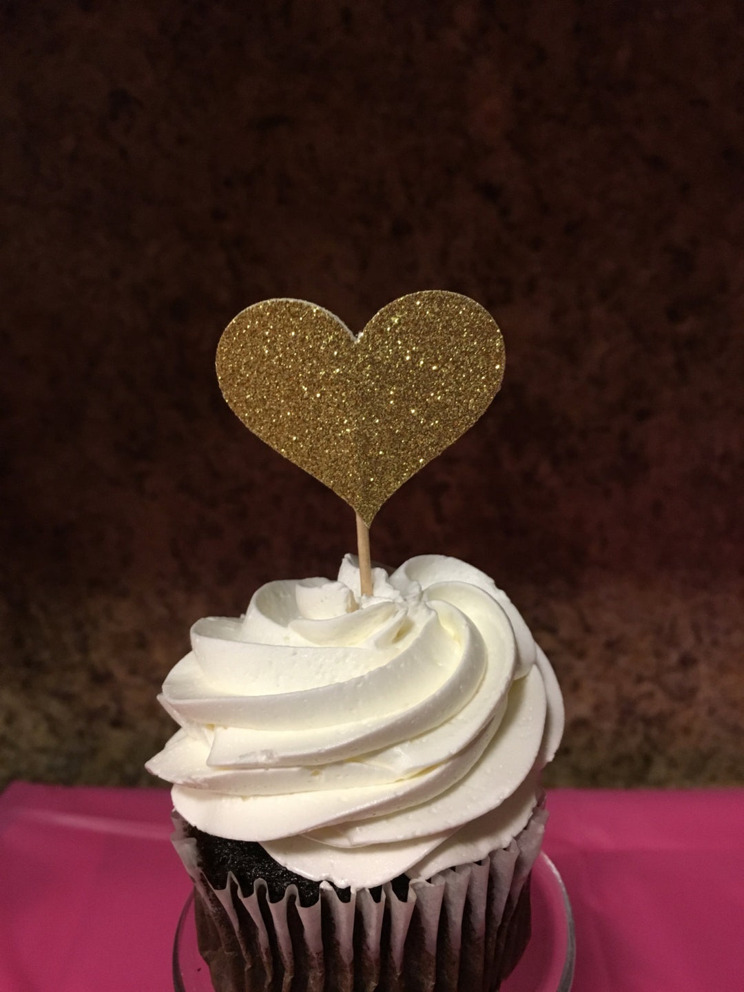 Glitter Gold Heart Toppers - Etsy