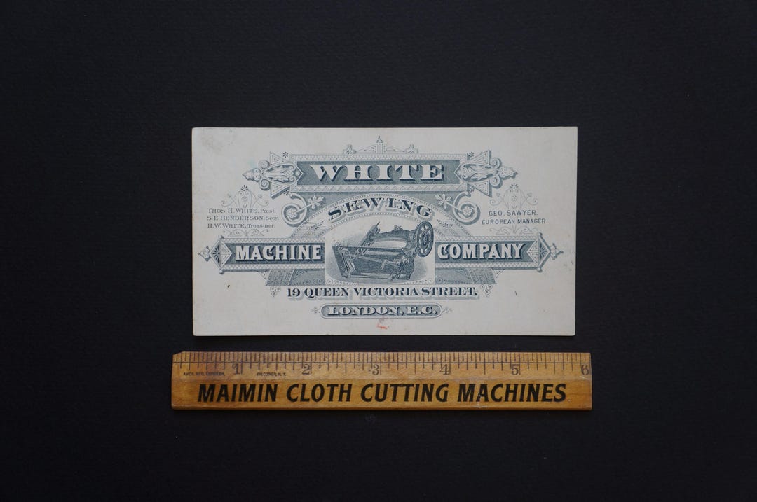 Victorian Business Card WHITE SEWING MACHINE Co - Etsy
