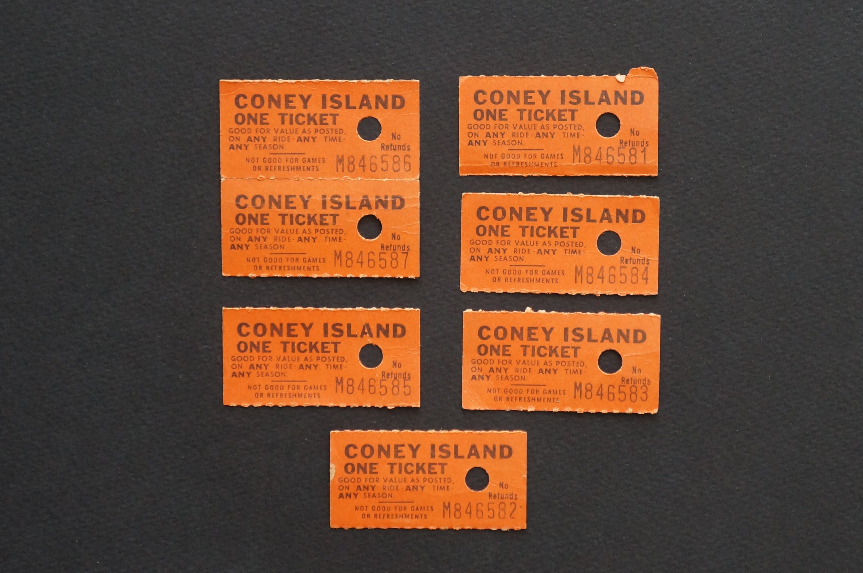 7 Coney Island Cincinnati Vintage Ride Tickets - Amusement Park Rides ...