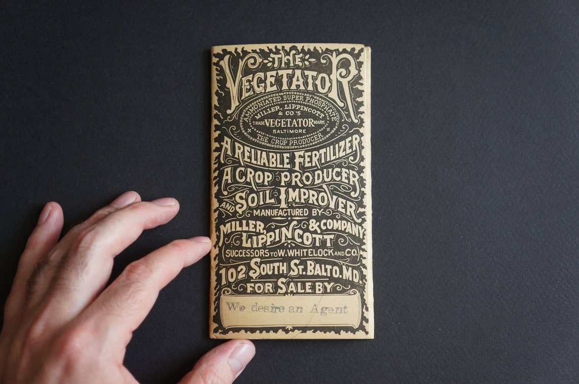 1880 Farmer Pocket Companion the Vegetator Vintage Folder Advertising ...
