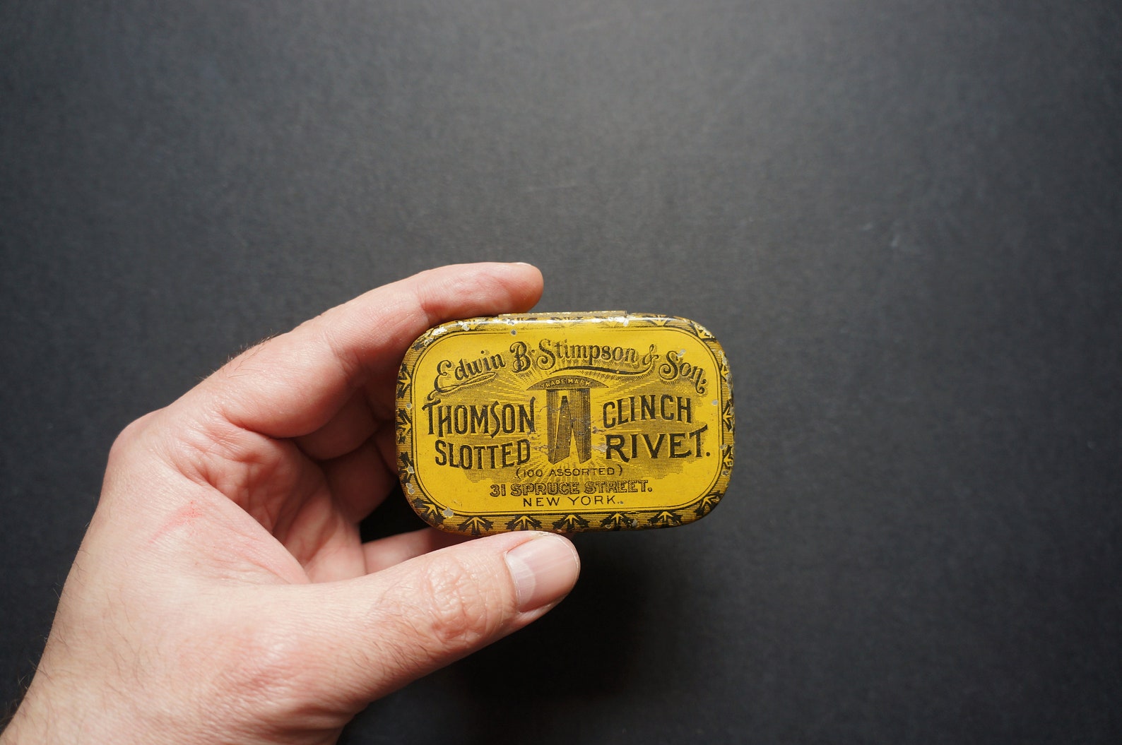 Vintage Tin Box Edwin B. Stimpson & Son Thomson Slotted Clinch Rivet - Etsy
