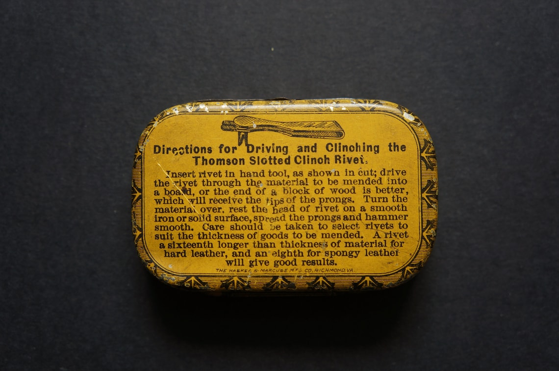 Vintage Tin Box Edwin B. Stimpson & Son Thomson Slotted Clinch Rivet - Etsy