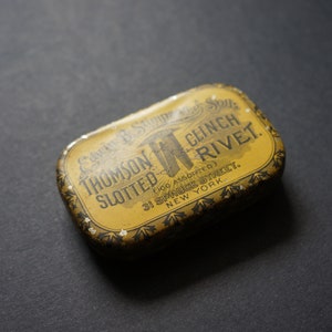 Vintage Tin Box Edwin B. Stimpson & Son Thomson Slotted Clinch Rivet - Etsy