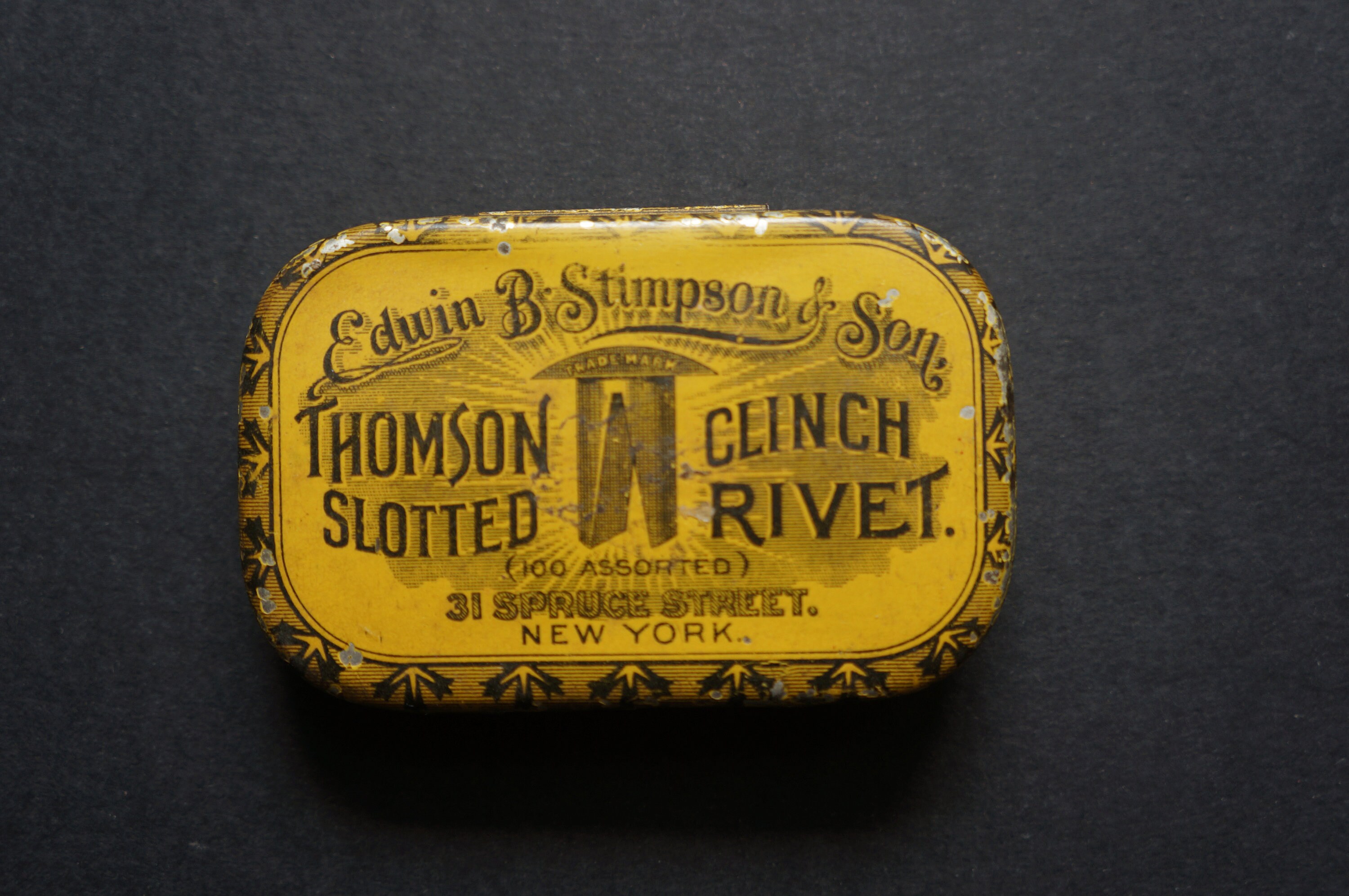 Vintage Tin Box Edwin B. Stimpson & Son Thomson Slotted Clinch Rivet - Etsy