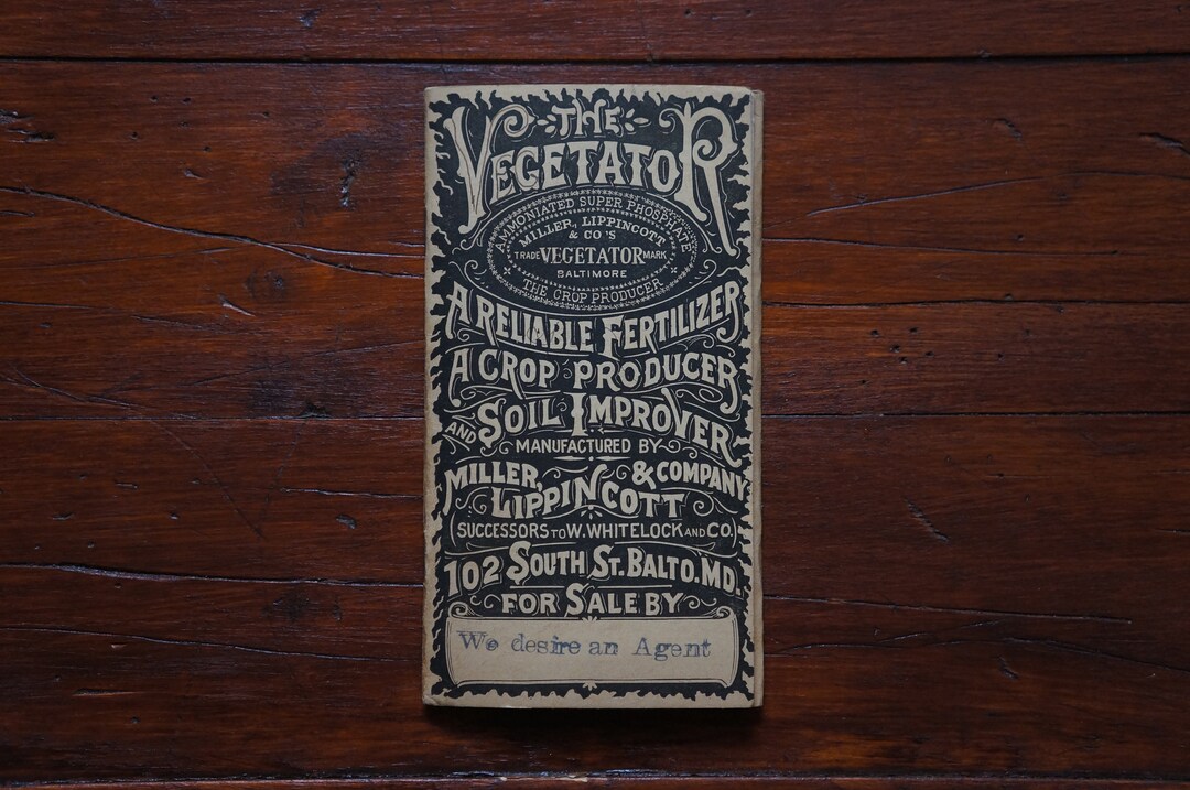 1880 Farmer Pocket Companion the Vegetator Vintage Folder Advertising ...