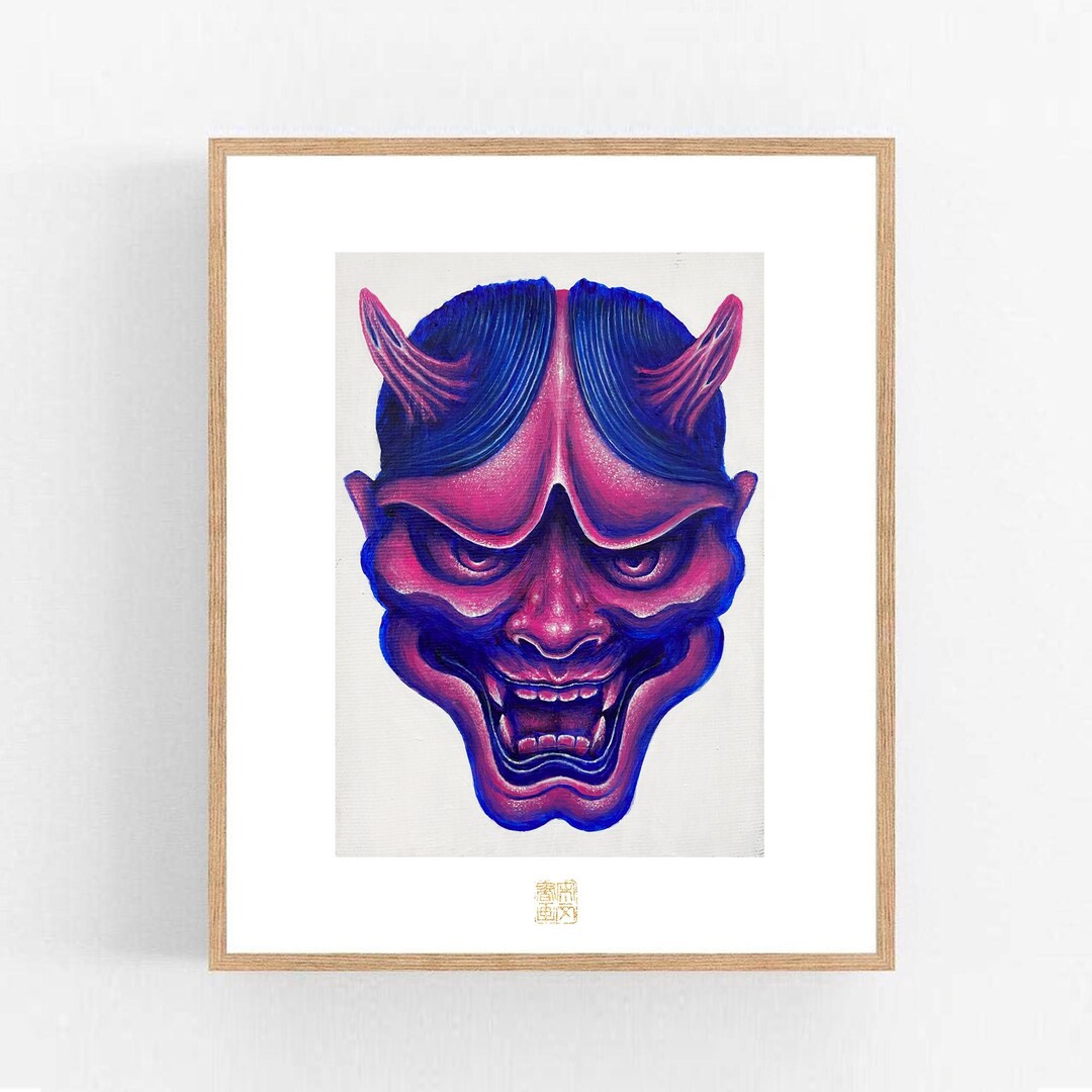 Purple Oni Acrylic Painting 8 X 10 Archival Matte Paper Print - Etsy