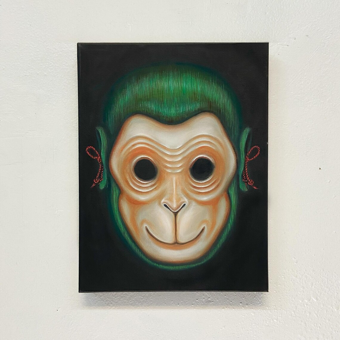 Japanese Monkey Kabuki Mask Oil on Canvas Original Painting - Etsy