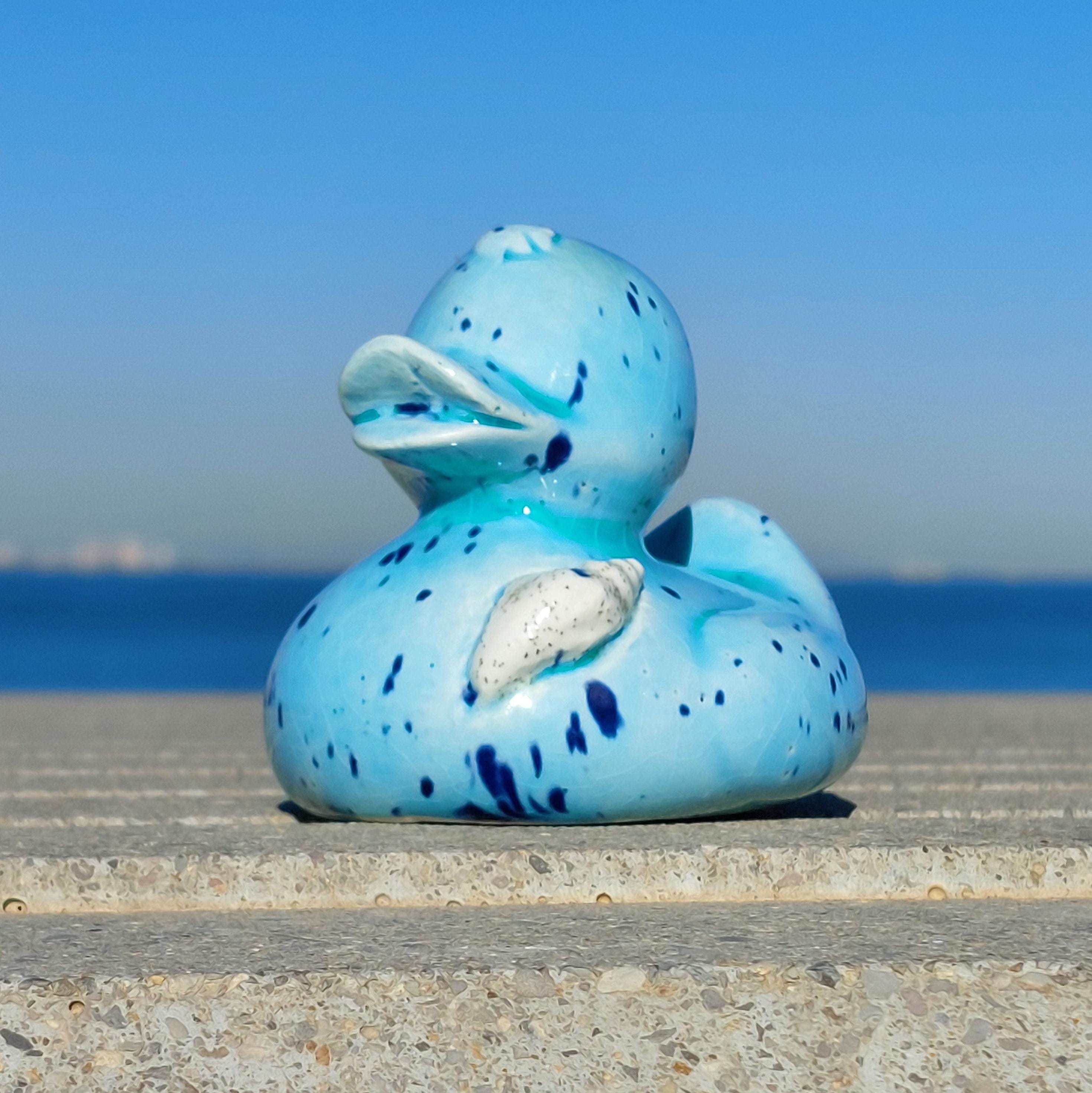 Ceramic Duck Art - Artisan Pottery Bookshelf Decor Glazed in the Sea ...