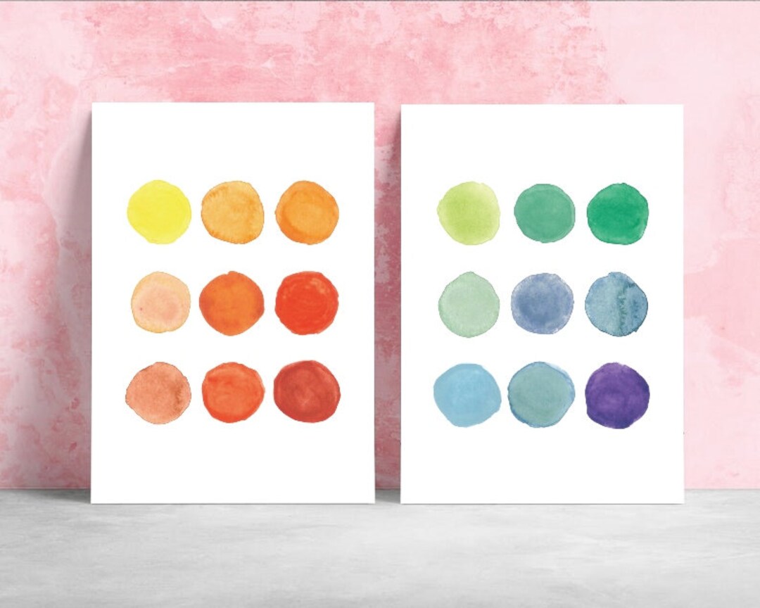 Color Wheel Classroom Wall Art Gallery Wall Set Colorful Nursery ...