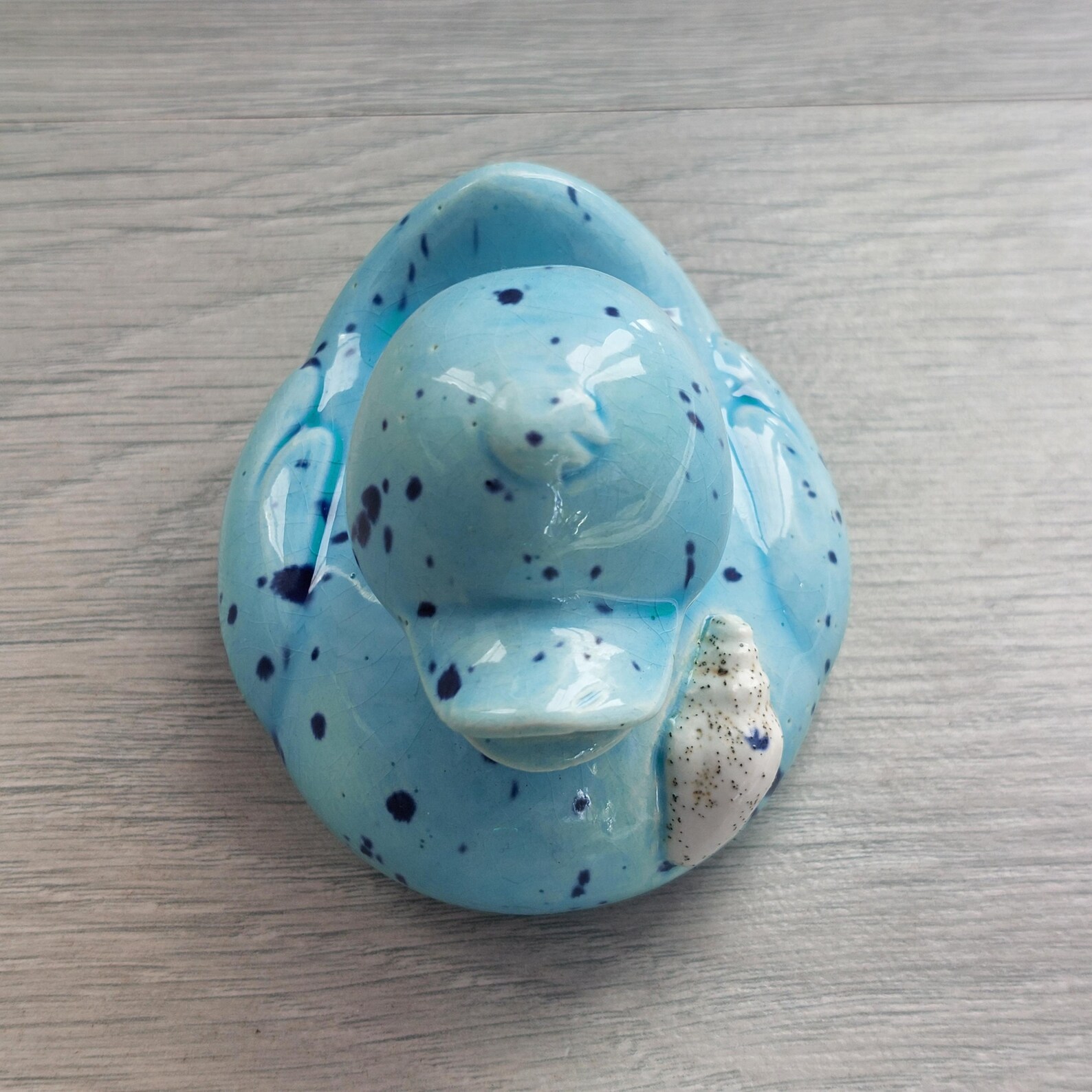Ceramic Duck Art - Artisan Pottery Bookshelf Decor Glazed in the Sea ...