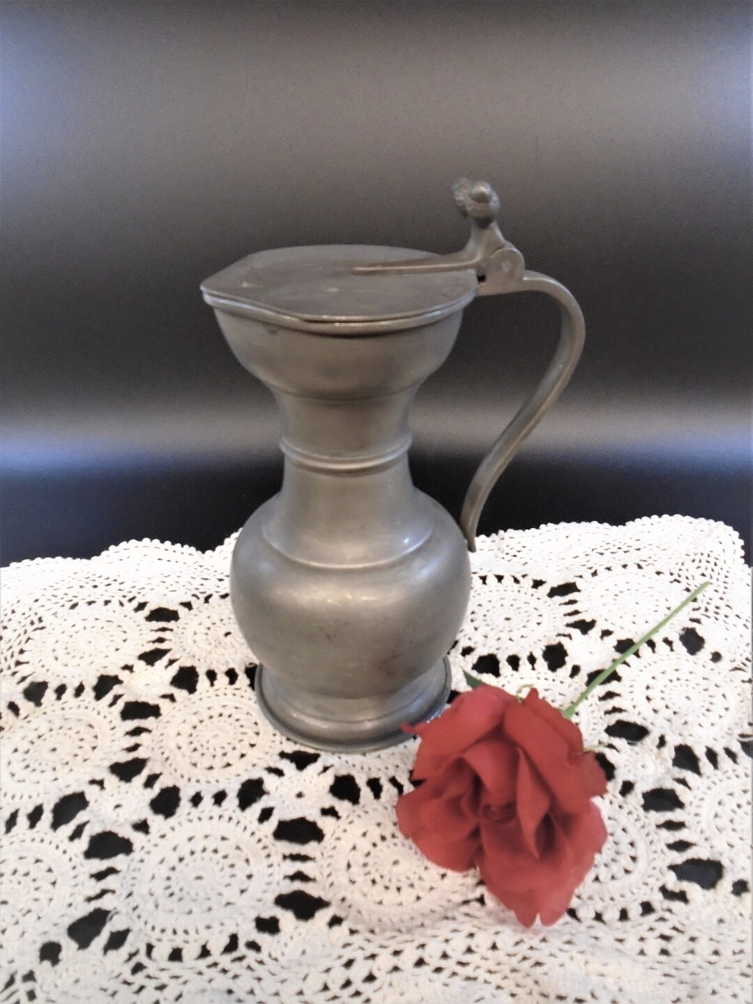 Real Dutch Pewter Loch Tollenaar Co Tankard Flagon Pitcher Double Acorn ...