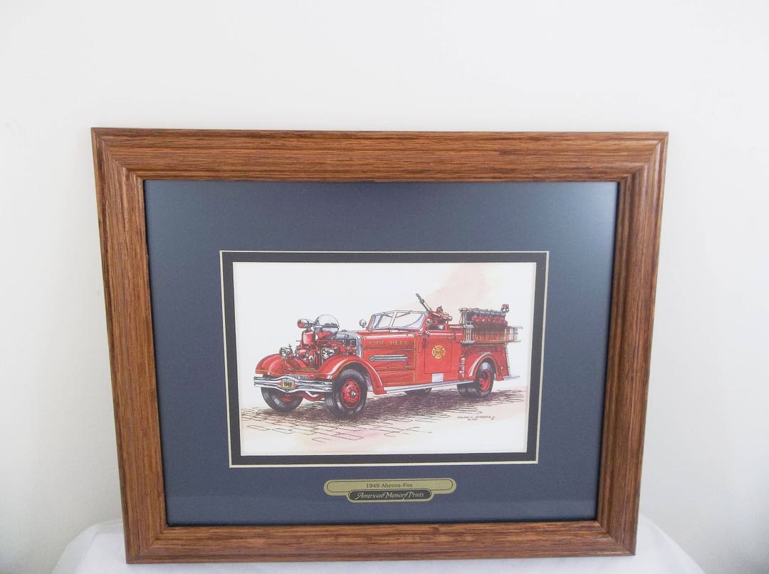 Fire Truck Print 1949 Ahrens-fox Fire Truck Framed Matted Print Edward ...