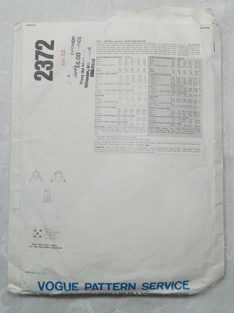 Vogue American Designer Sewing Pattern Don Sayers Size 12 - Etsy