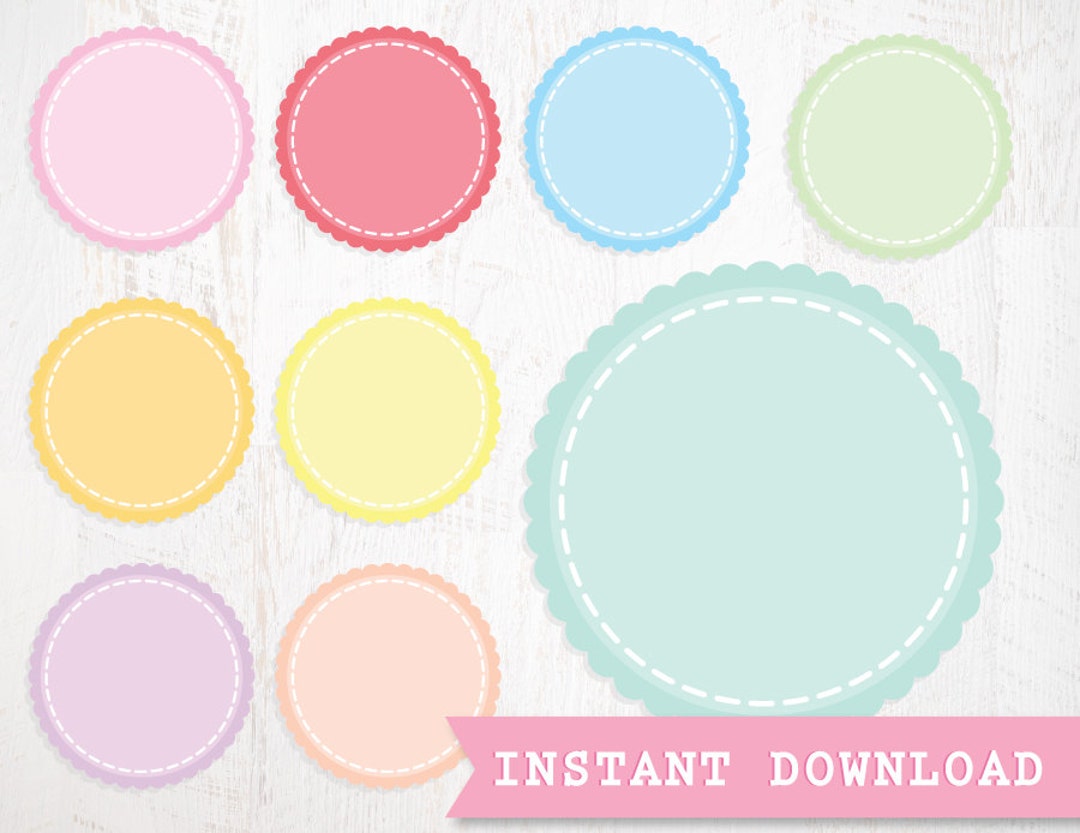 SALE Scaollped Stitched Borders Digital Clipart for Scrapbooking and ...