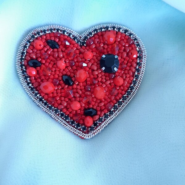 Heart Brooch - Etsy