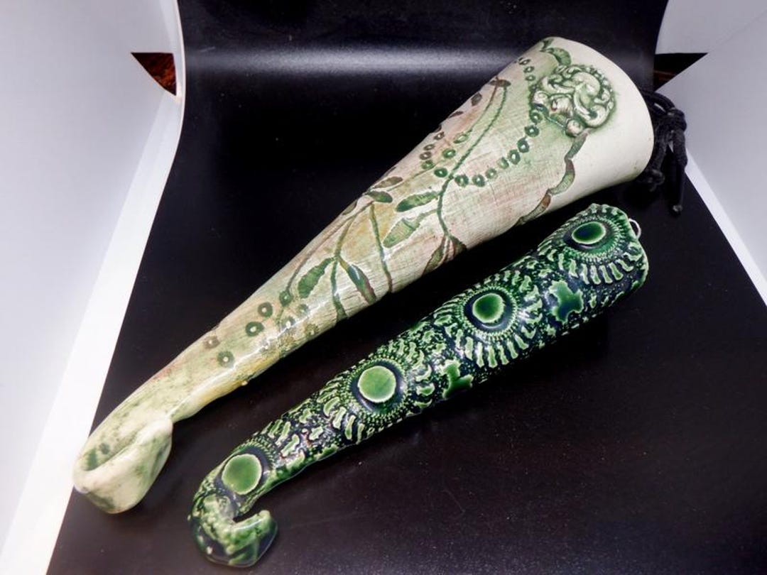 2 Ceramic Art Pottery Wall Pockets - Wall Hangings - Wall Vases - Wall ...