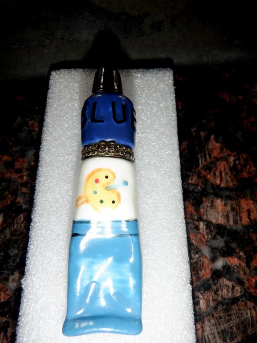 Rare Miniature Ceramic Paint Tube Figurine (BLUE) - Figurines ...