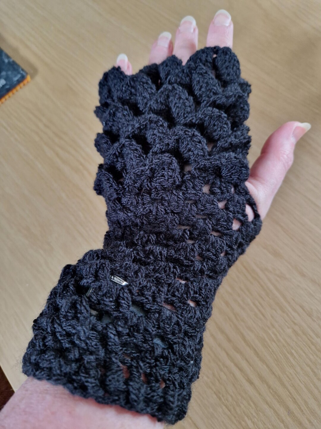 Dragon - Dragonscale Gloves - Crochet Fingerless Gloves - Black Gloves ...