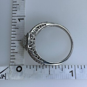 Vintage Ring Size 8.25 Sterling Silver 925 Square With Clear Stones ...