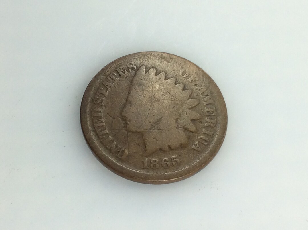 1865 US One Cent Indian Head Coin Money Damaged Used - Etsy