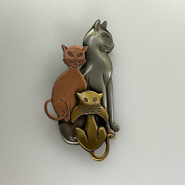 Copper Cat Brooch - Etsy