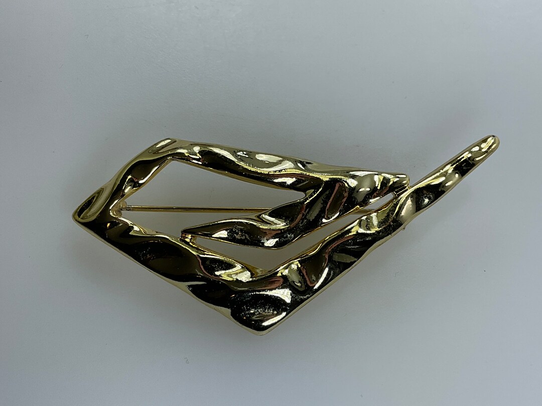 Vintage Torino Pin Brooch Gold Toned Abstract Design Used - Etsy