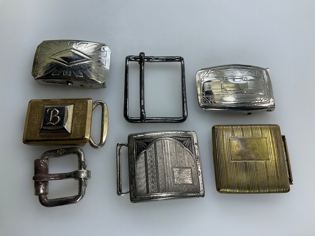 Vintage Lot of 7 Belt Buckles Assorted Designs as is Used - Etsy