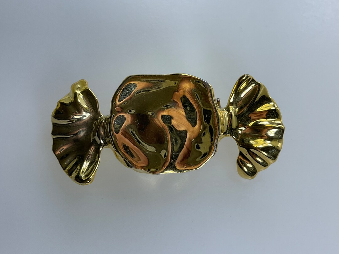 Vintage Pin Brooch Gold Toned Candy Wrapper Used - Etsy