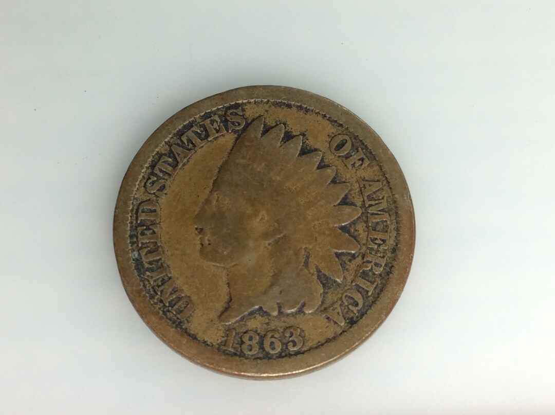 1863 Indian Head One Cent Coin Money Used - Etsy