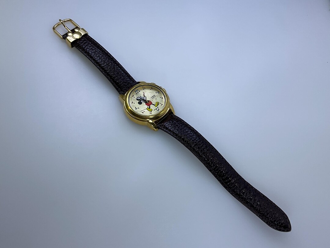 Vintage Disney Lorus Quartz Watch Gold Toned With Mickey Mouse Musical ...