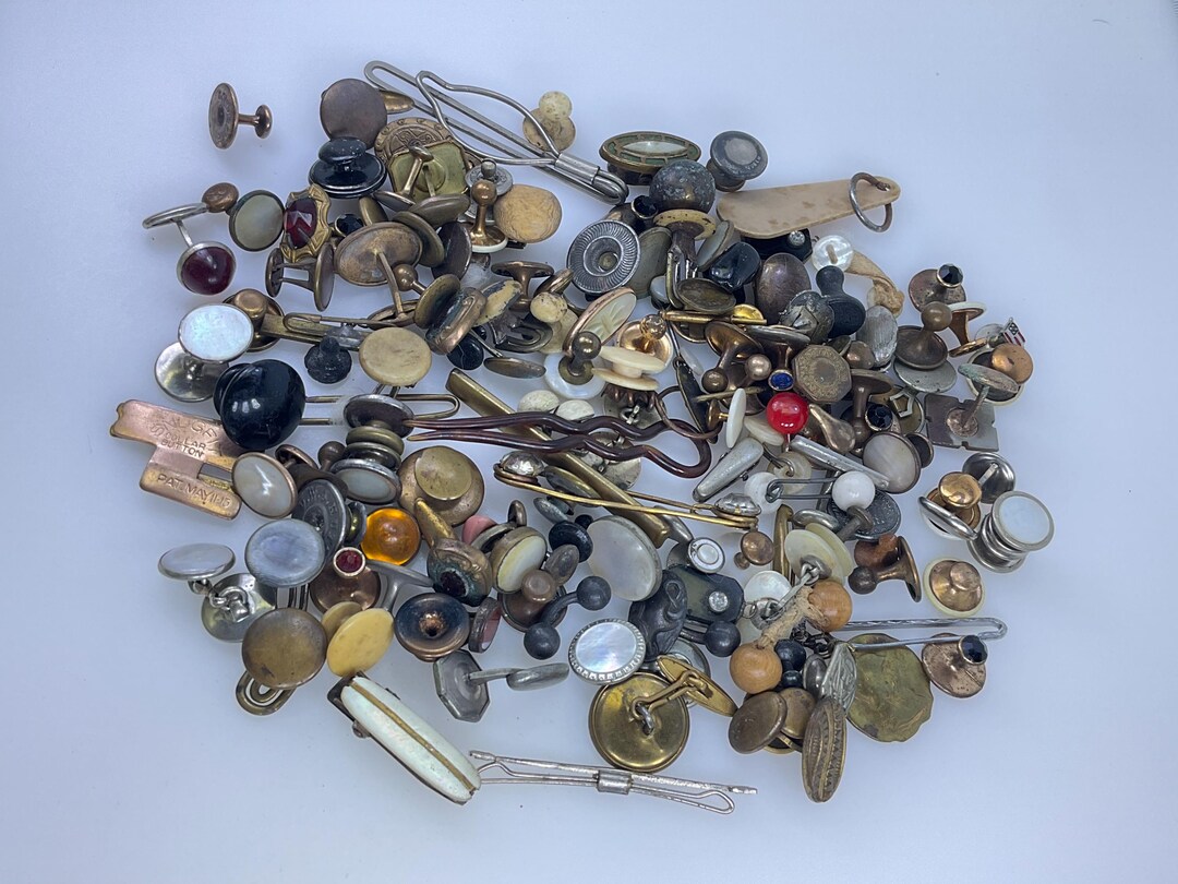 Vintage Junk Lot Assorted Mens Accessories and Pins as is Used - Etsy