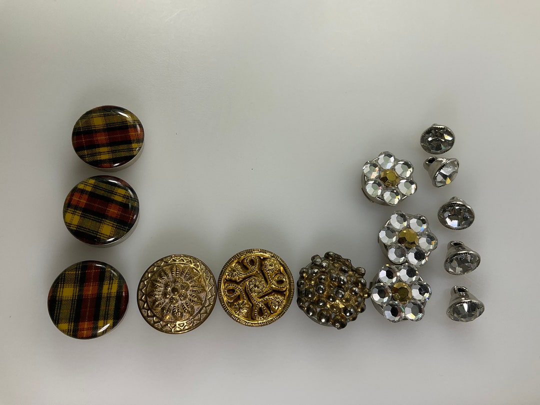 Vintage Lot of 14 Button Accent Covers and Buttons Assorted Designs as ...