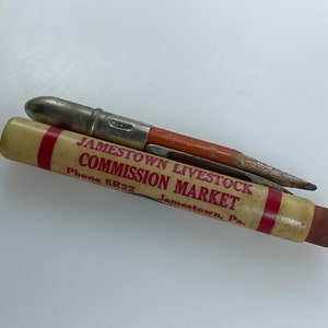 Vintage Advertising Pencil Jamestown Livestock Commission Market Used ...