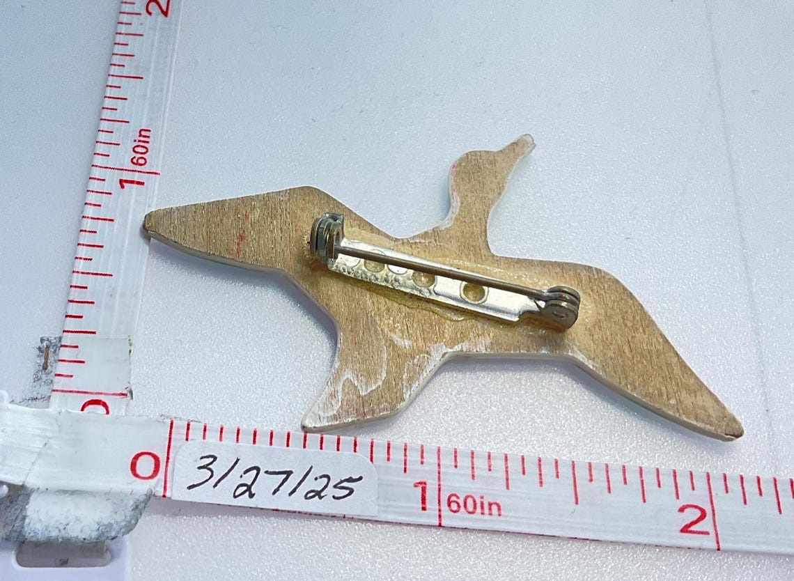 Vintage Pin Brooch Wooden Duck Used - Etsy