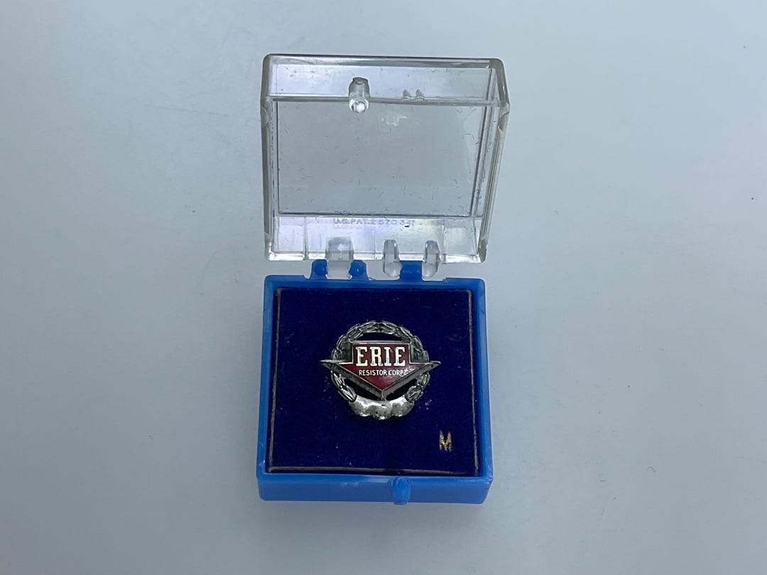 Vintage Lapel Screw Pin Sterling Silver 925 Round Erie Resistor Corp ...