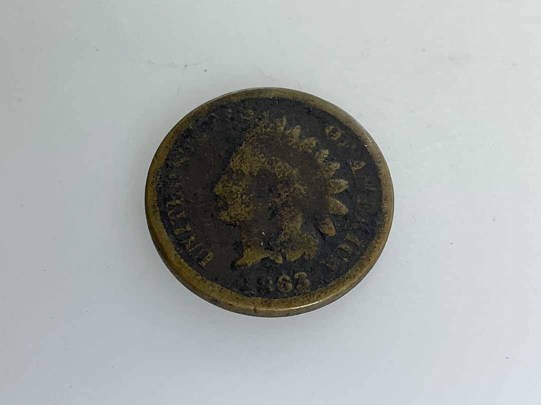 1863 Indian Head One Cent Coin Money Used - Etsy