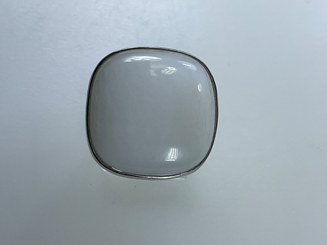 Vintage Ring Size 7.5 Sterling Silver 925 With Square White Stone Used ...